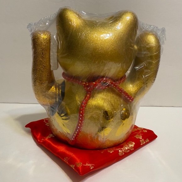 Art | Feng Shui Gold Lucky Money Cat Maneki Neko Yakushi Kiln Mino ...